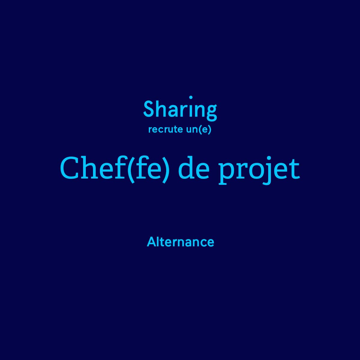 Chef de projet (H/F) - Alternance - Sharing